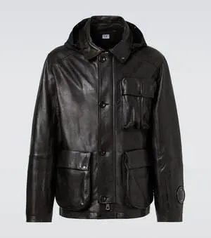 C.P. COMPANY Lens Leather Jacket