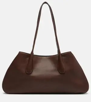 THE ROW Alger Medium Leather Shoulder Bag - Brown