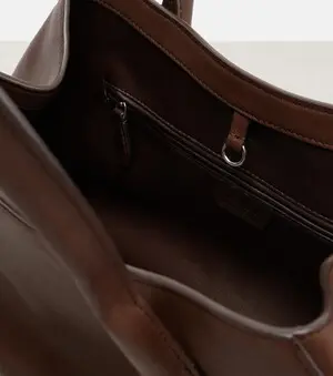 THE ROW Alger Medium Leather Shoulder Bag - Brown