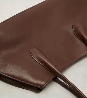 THE ROW Alger Medium Leather Shoulder Bag - Brown