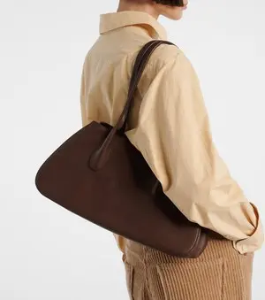 THE ROW Alger Medium Leather Shoulder Bag - Brown