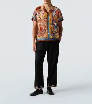 BODE Manhattan Island Printed Silk Bowling Shirt - Multicoloured