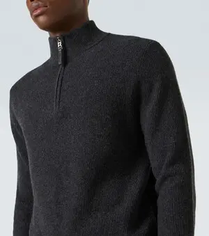 Bogner Derek 1 Wool And Cashmere Quarter Zip Sweater - Grey