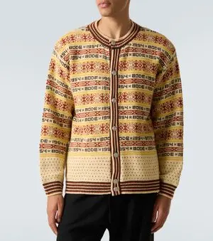 BODE Marzipan Jacquard Wool Cardigan - Multicoloured