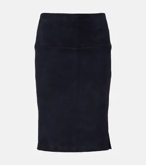 Stouls Gin Suede Pencil Skirt - Blue