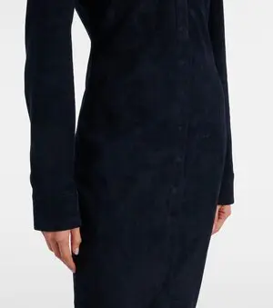 Stouls Becky Suede Shirt Dress - Blue