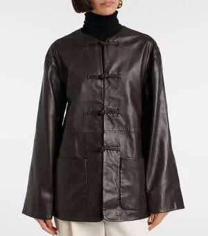 RÓHE Marie Leather Jacket - Brown