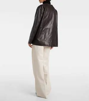 RÓHE Marie Leather Jacket - Brown