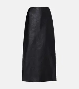 RÓHE Embossed High-rise Midi Skirt