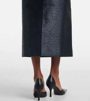 RÓHE Embossed High-rise Midi Skirt
