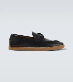 CHRISTIAN LOUBOUTIN Leather Slip-on Shoes - Black