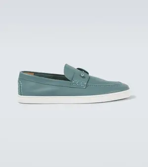 CHRISTIAN LOUBOUTIN Leather Slip-on Shoes - Blue
