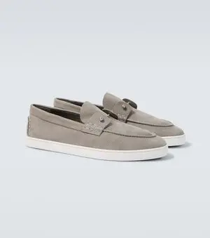 CHRISTIAN LOUBOUTIN Leather Slip-on Shoes - Grey
