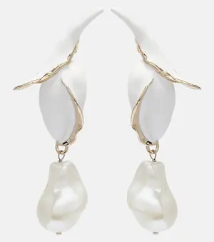Erdem Mother-of-pearl Drop Earrings - White