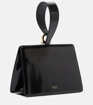 FERRAGAMO Small Patent Leather Clutch - Black