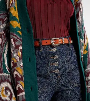 Etro Western Leather Belt - Brown