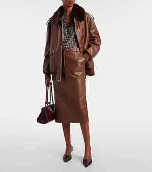 Prada Leather Pencil Skirt