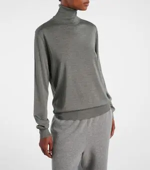 THE ROW Liwen Silk Turtleneck Top