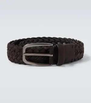 Zegna Braided Leather Belt - Brown