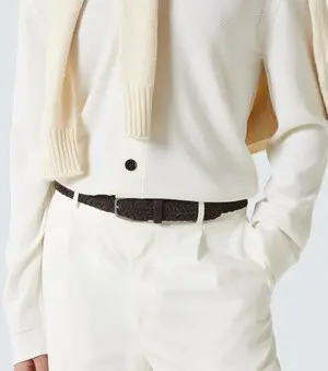 Zegna Braided Leather Belt - Brown
