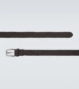 Zegna Braided Leather Belt - Brown