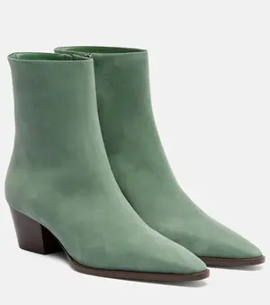 Manolo Blahnik Aliera 50 Suede Ankle Boots - Green