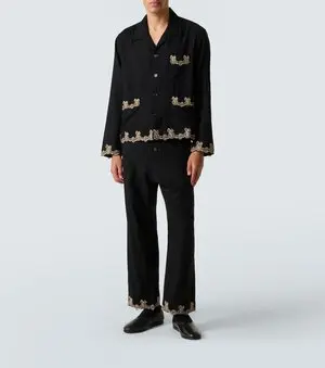BODE Laurelist Wool Flannel Overshirt