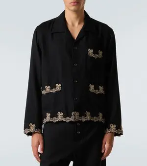 BODE Laurelist Wool Flannel Overshirt