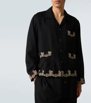 BODE Laurelist Wool Flannel Overshirt