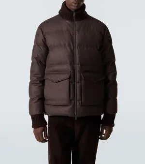 Herno Checked Wool And Cashmere Down Jacket