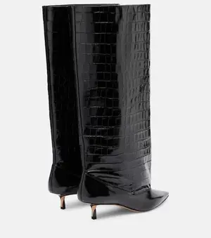 Jacquemus Tourni Croc-effect Leather Knee-high Boots