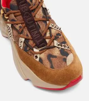 CHRISTIAN LOUBOUTIN Trailrun Suede-trimmed Sneakers