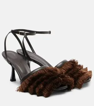 Christopher Esber Castanet Fringed Leather Sandals - Brown