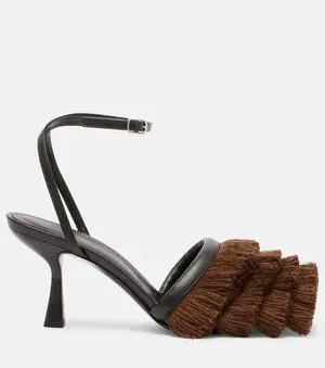 Christopher Esber Castanet Fringed Leather Sandals - Brown
