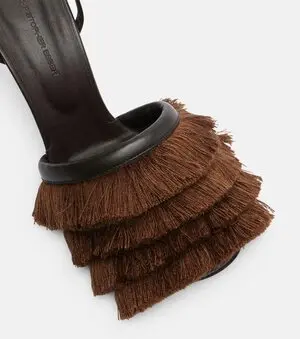 Christopher Esber Castanet Fringed Leather Sandals - Brown