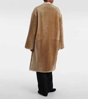 TOTEME Shearling Double-breasted Coat