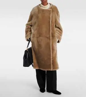 TOTEME Shearling Double-breasted Coat