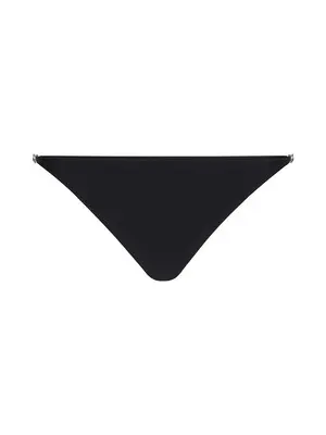 L'Agence String Bikini Bottom With Gold Coin Accents - Black