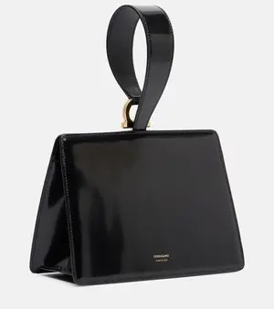 FERRAGAMO Small Patent Leather Clutch - Black