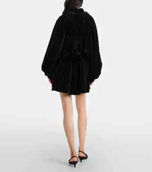 PATOU Bow-detail Cotton-blend Velvet Jacket