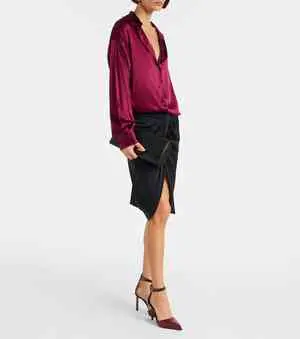 TOM FORD 90 Snake-effect Leather Pumps