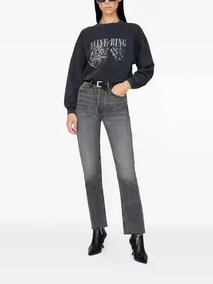 ANINE BING Spencer Leopard-print Sweatshirt - Black