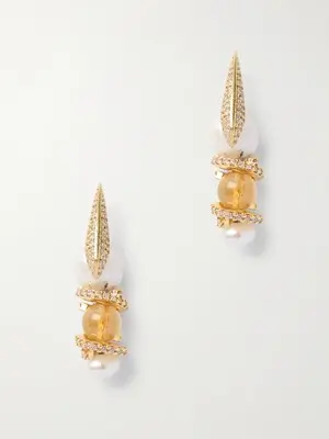Bottega Veneta Plated Multi-stone Earrings - Gold
