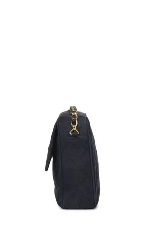 Chanel Quilted Suede Camera Bag - Navy