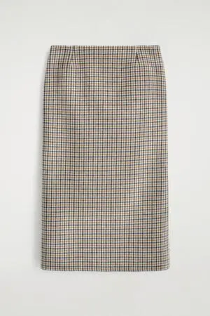Cos Checked Double-faced Wool Skirt