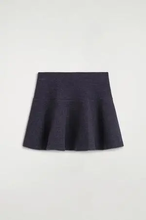 Cos Boiled Wool-blend Mini Skirt - Gray