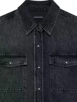 ANINE BING Paxton Double-pocket Denim Shirt - Black