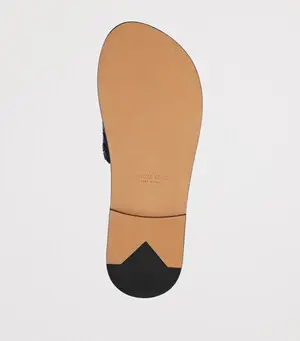 Bottega Veneta Leather Intrecciato Elio Sandals - Blue