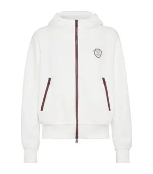 Brunello Cucinelli Techno Cotton Piqué Zip-up Hoodie - White