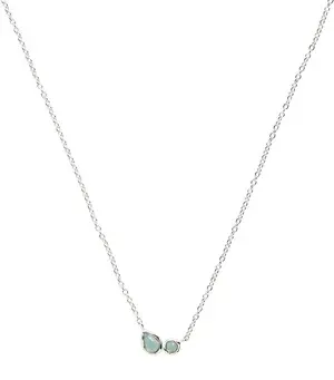 ASTRID & MIYU Sterling Opal Cluster Charm Necklace - Silver